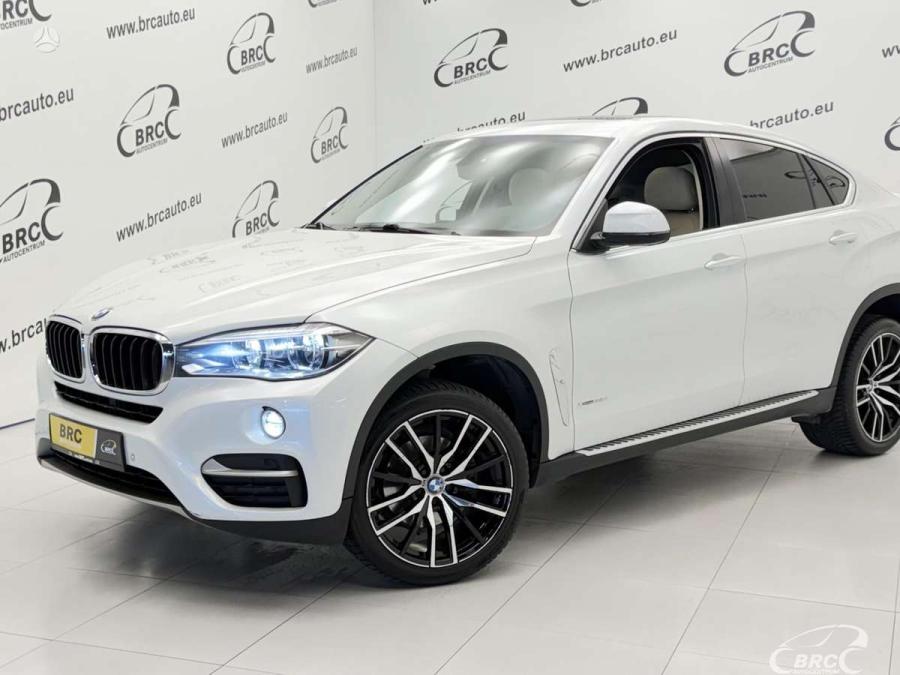 White BMW X6 2016 in Vilnius, with an engine capacity of 2.98 L and mileage of 143 thousand km for 19900 €, photo 1 on AUTOMOTO.COM.LV
