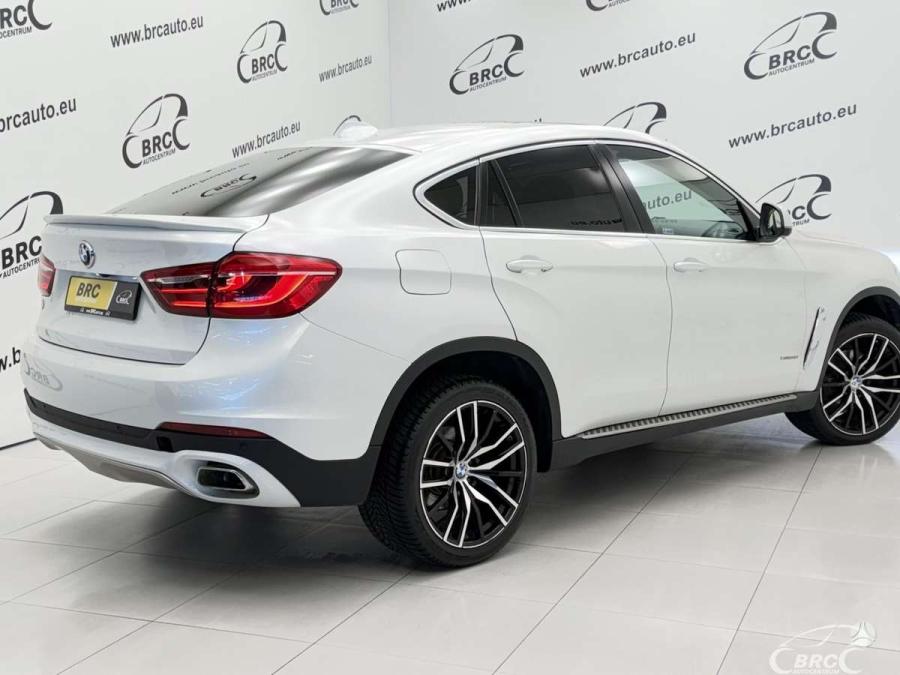 White BMW X6 2016 in Vilnius, with an engine capacity of 2.98 L and mileage of 143 thousand km for 19900 €, photo 4 on AUTOMOTO.COM.LV