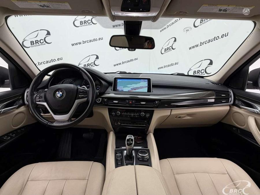 White BMW X6 2016 in Vilnius, with an engine capacity of 2.98 L and mileage of 143 thousand km for 19900 €, photo 5 on AUTOMOTO.COM.LV