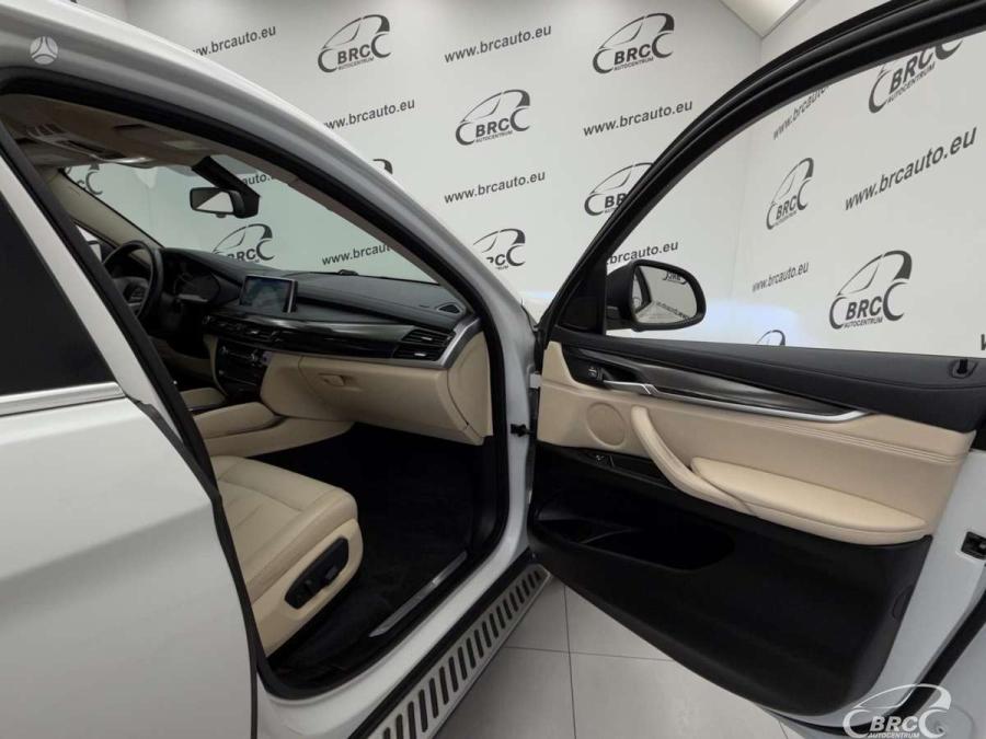 White BMW X6 2016 in Vilnius, with an engine capacity of 2.98 L and mileage of 143 thousand km for 19900 €, photo 10 on AUTOMOTO.COM.LV