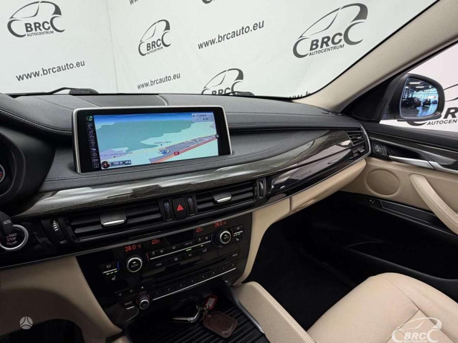 White BMW X6 2016 in Vilnius, with an engine capacity of 2.98 L and mileage of 143 thousand km for 19900 €, photo 30 on AUTOMOTO.COM.LV