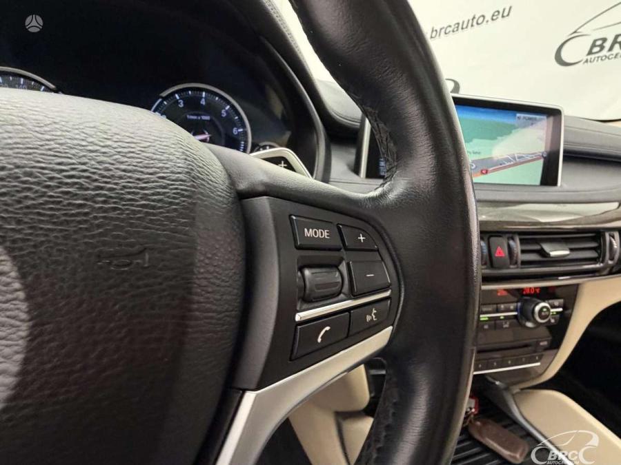White BMW X6 2016 in Vilnius, with an engine capacity of 2.98 L and mileage of 143 thousand km for 19900 €, photo 32 on AUTOMOTO.COM.LV