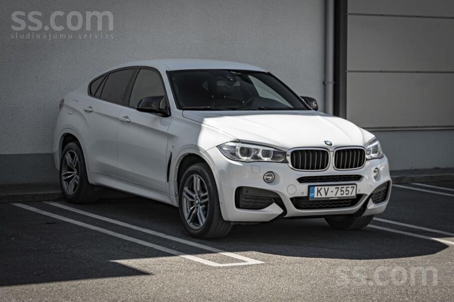 White BMW X6 2017 in Riga, with an engine capacity of 3.00 L and mileage of 150 thousand km for 25990 €, photo 4 on AUTOMOTO.COM.LV