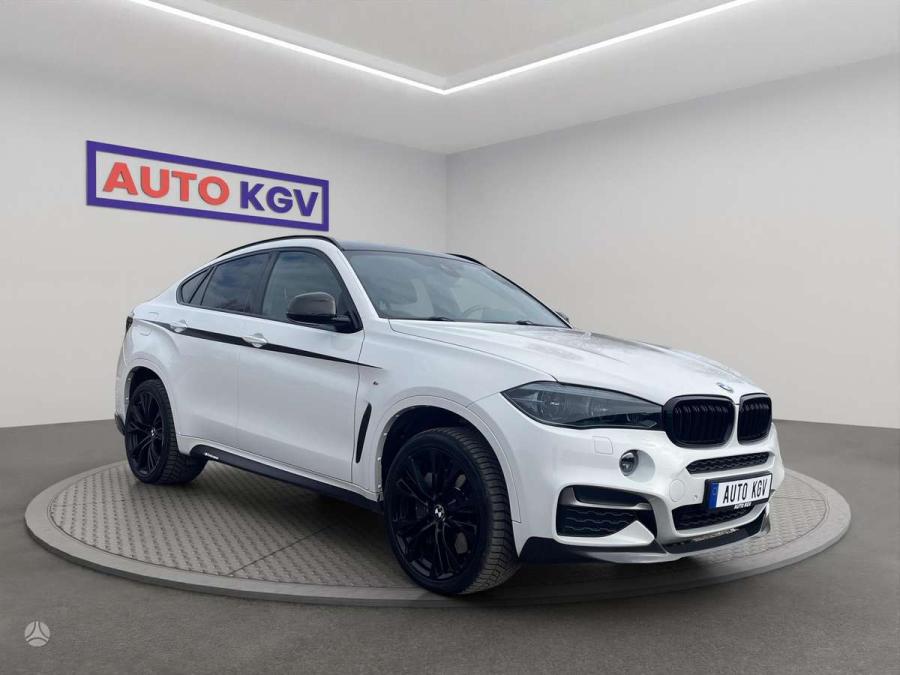 White BMW X6 2017 in Vilnius, with an engine capacity of 3.00 L and mileage of 201 thousand km for 23999 €, photo 8 on AUTOMOTO.COM.LV
