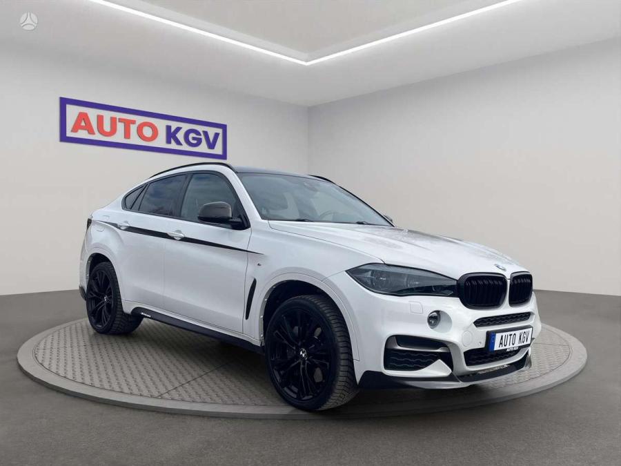 White BMW X6 2017 in Vilnius, with an engine capacity of 3.00 L and mileage of 201 thousand km for 23999 €, photo 8 on AUTOMOTO.COM.LV