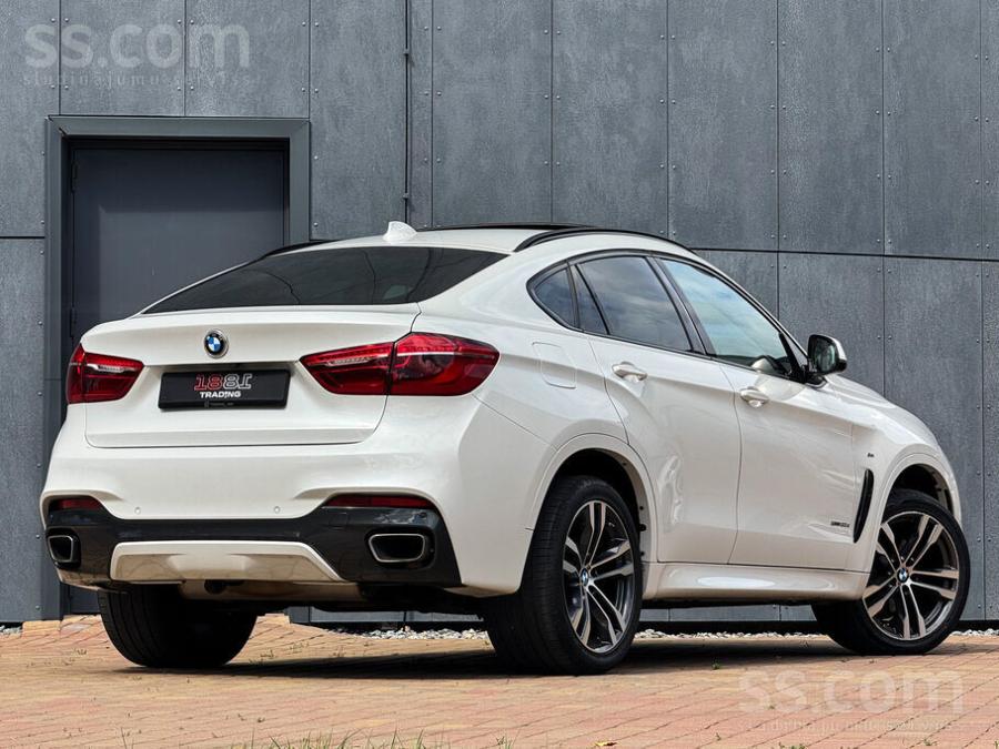 White BMW X6 2018 in Riga, with an engine capacity of 3.00 L and mileage of 232 thousand km for 25800 €, photo 6 on AUTOMOTO.COM.LV