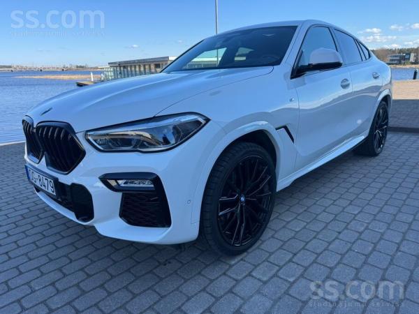White BMW X6 2021 in Riga, with an engine capacity of 3.00 L and mileage of 47 thousand km for 56000 €, photo 1 on AUTOMOTO.COM.LV