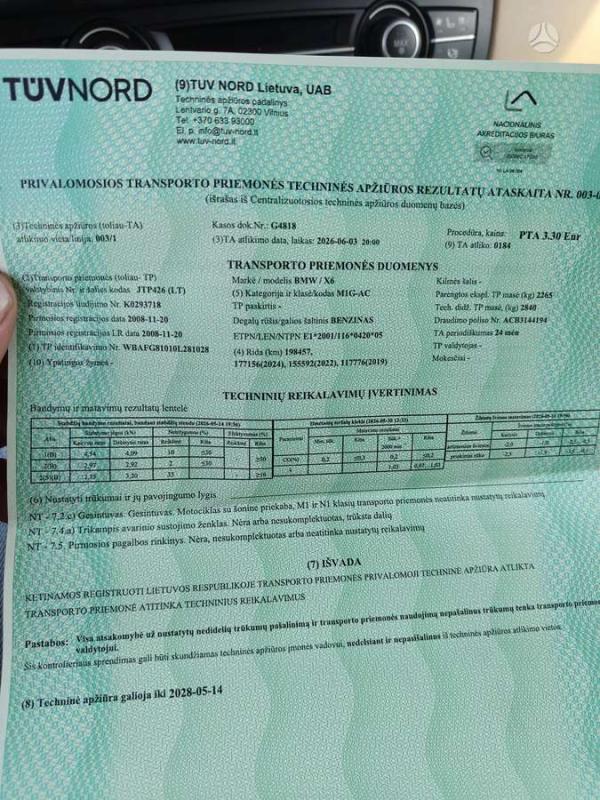 Желтый БМВ Х6 2008 в Вильнюс, объемом двигателя 4.40 л и пробегом 198 тыс. км за 9450 €, фото 10 на AUTOMOTO.COM.LV