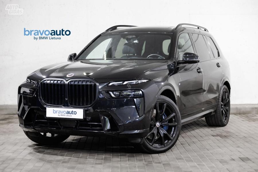 Black BMW X7 2023 in Vilnius, with an engine capacity of 3.00 L and mileage of 77 thousand km for 86771 €, photo 1 on AUTOMOTO.COM.LV