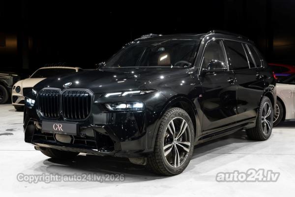 Black BMW X7 2025 in Riga, with an engine capacity of 3.00 L and mileage of 3 thousand km for 113740 €, photo 1 on AUTOMOTO.COM.LV