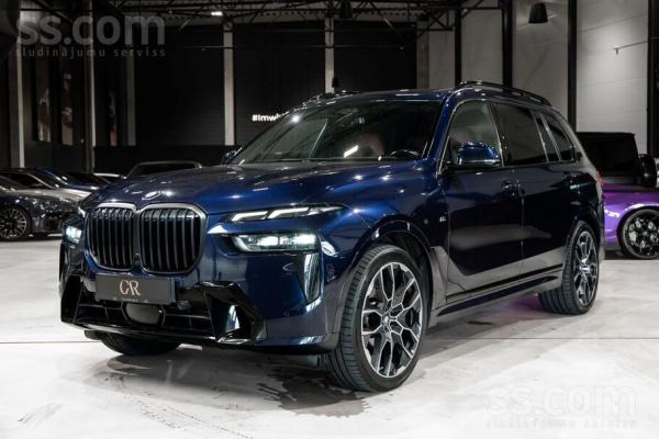 Blue BMW X7 2024 in Riga, with an engine capacity of 3.00 L and mileage of 55 thousand km for 90629 €, photo 1 on AUTOMOTO.COM.LV