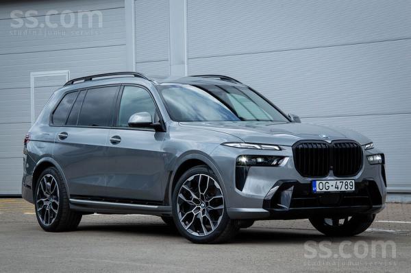 Grey BMW X7 2023 in Riga, with an engine capacity of 3.00 L and mileage of 63 thousand km for 84900 €, photo 1 on AUTOMOTO.COM.LV