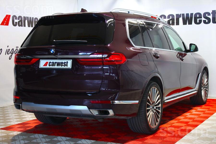Red BMW X7 2019 in Riga, with an engine capacity of 3.00 L and mileage of 115 thousand km for 47500 €, photo 5 on AUTOMOTO.COM.LV
