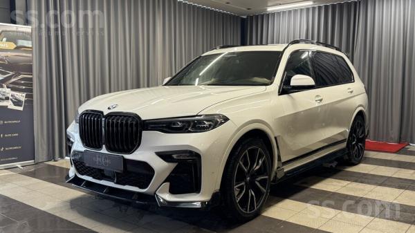 White BMW X7 2019 in Riga, with an engine capacity of 3.00 L and mileage of 93 thousand km for 49990 €, photo 1 on AUTOMOTO.COM.LV
