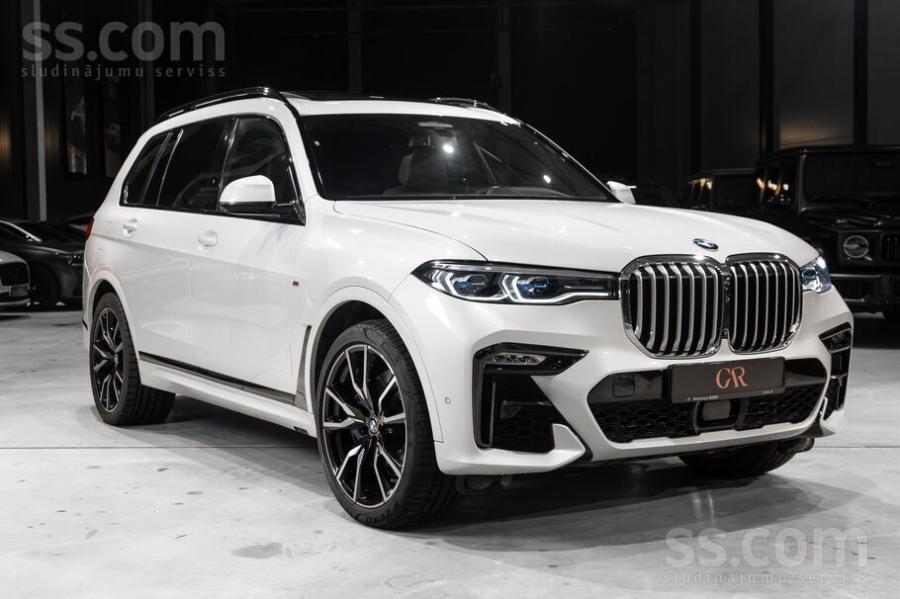 White BMW X7 2019 in Riga, with an engine capacity of 3.00 L and mileage of 56 thousand km for 63900 €, photo 4 on AUTOMOTO.COM.LV