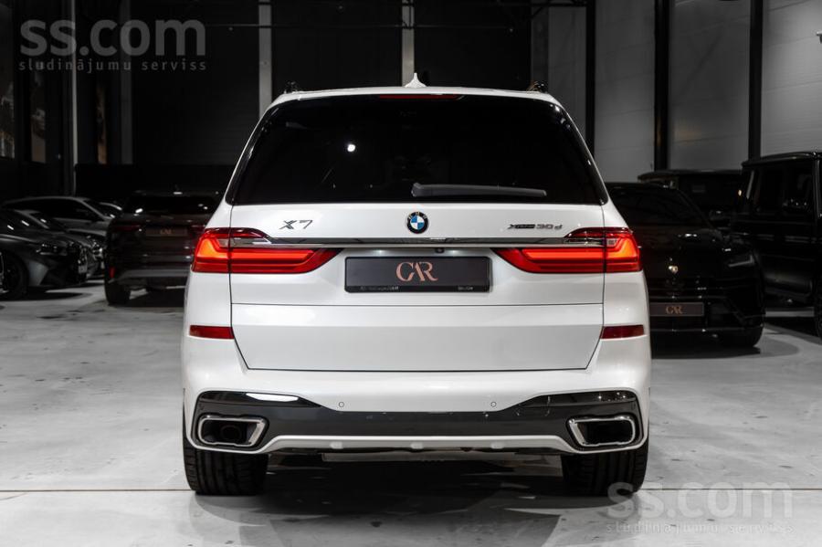 White BMW X7 2019 in Riga, with an engine capacity of 3.00 L and mileage of 56 thousand km for 63900 €, photo 6 on AUTOMOTO.COM.LV