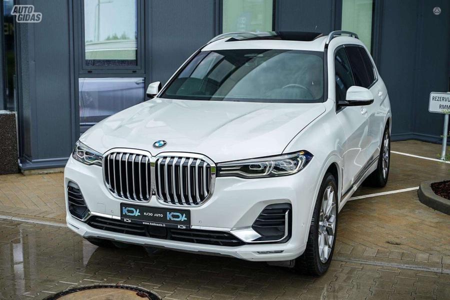 White BMW X7 2019 in Kaunas, with an engine capacity of 3.00 L and mileage of 96 thousand km for 46950 €, photo 5 on AUTOMOTO.COM.LV