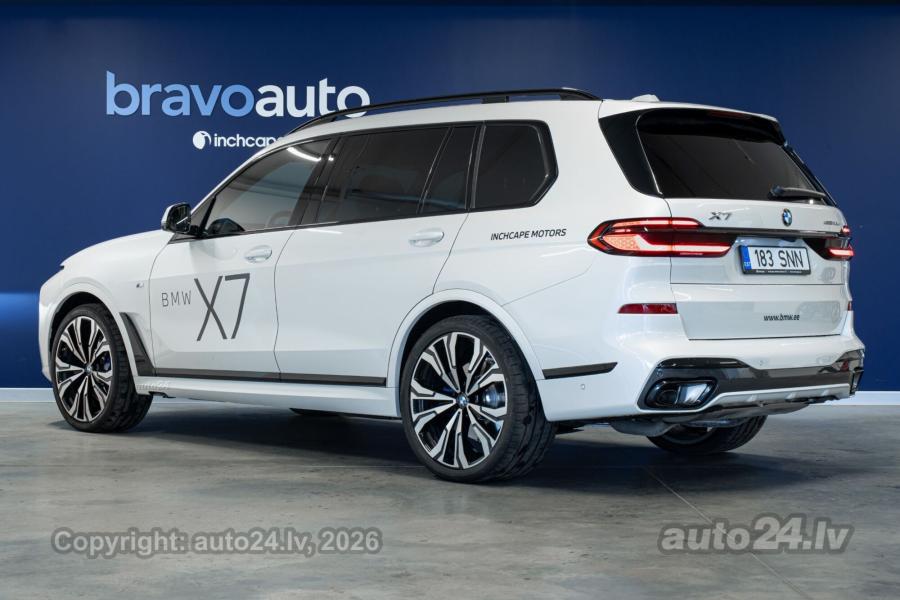 White BMW X7 2026 in Tallinn, with an engine capacity of 3.00 L and mileage of 5 thousand km for 111190 €, photo 4 on AUTOMOTO.COM.LV