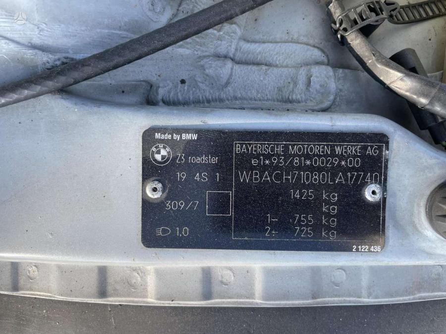 Серый БМВ Зет 3 1996 в Шяуляй, объемом двигателя 1.90 л и пробегом 146 тыс. км за 4000 €, фото 23 на AUTOMOTO.COM.LV