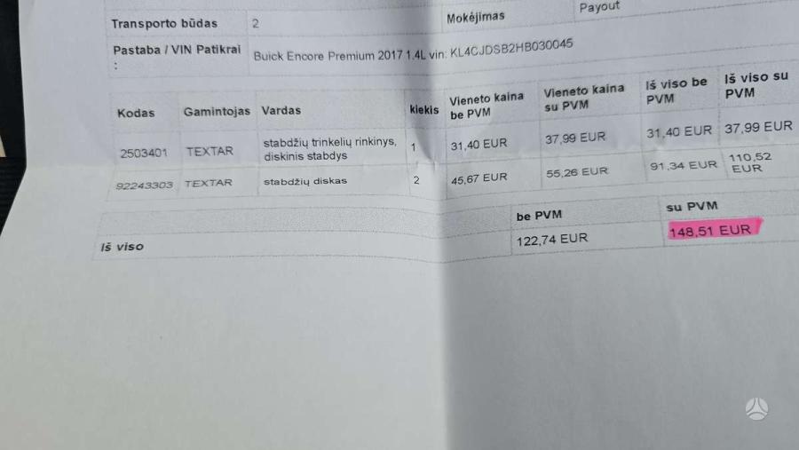 Blue Buick Encore 2017 in Klaipeda, with an engine capacity of 1.36 L and mileage of 87 thousand km for 9500 €, photo 32 on AUTOMOTO.COM.LV