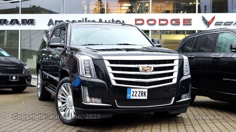 Black Cadillac Escalade 2015 in Tallinn, with an engine capacity of 6.20 L and mileage of 216 thousand km for 25000 €, photo 1 on AUTOMOTO.COM.LV
