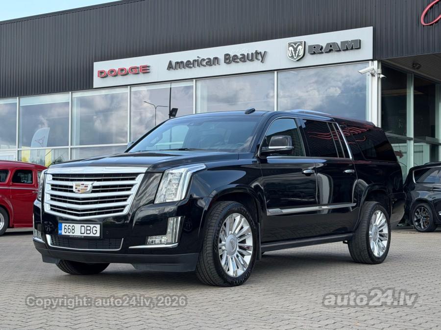 Melns Cadillac Escalade 2016 Tallina, ar dzinēja tilpumu 6.20 L un nobraukumu 93 tūkst. km par 39900 €, foto 1 vietnē AUTOMOTO.COM.LV