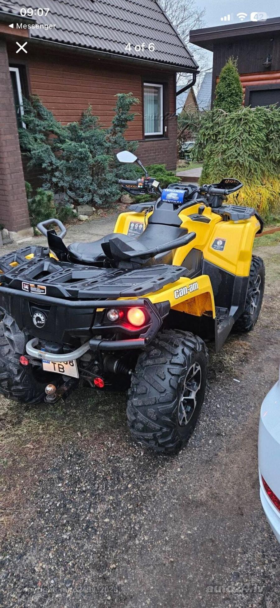 Black Can-Am Outlander 2015 in Rapla, with an engine capacity of 0.65 L and mileage of 0 thousand km for 7999 €, photo 13 on AUTOMOTO.COM.LV