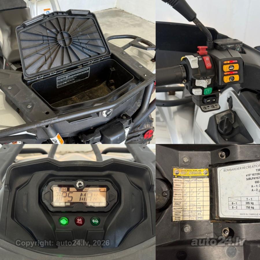 Grey Can-Am Outlander 2019 in Tallinn, with an engine capacity of 0.65 L and mileage of 7 thousand km for 5999 €, photo 17 on AUTOMOTO.COM.LV