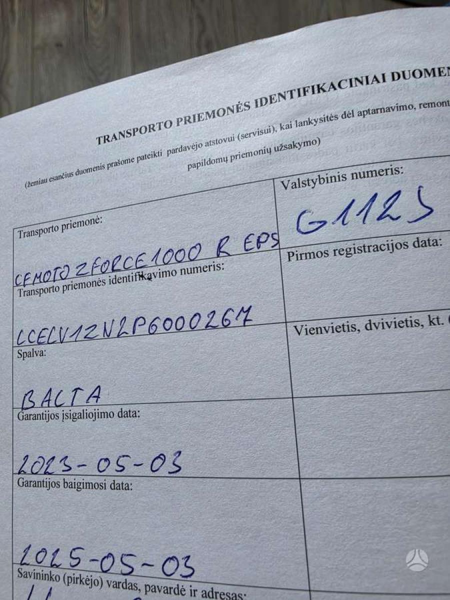 CFMOTO ZFORCE 1000 2023 in Siauliai, with an engine capacity of 1.00 L and mileage of 4 thousand km for 9950 €, photo 19 on AUTOMOTO.COM.LV