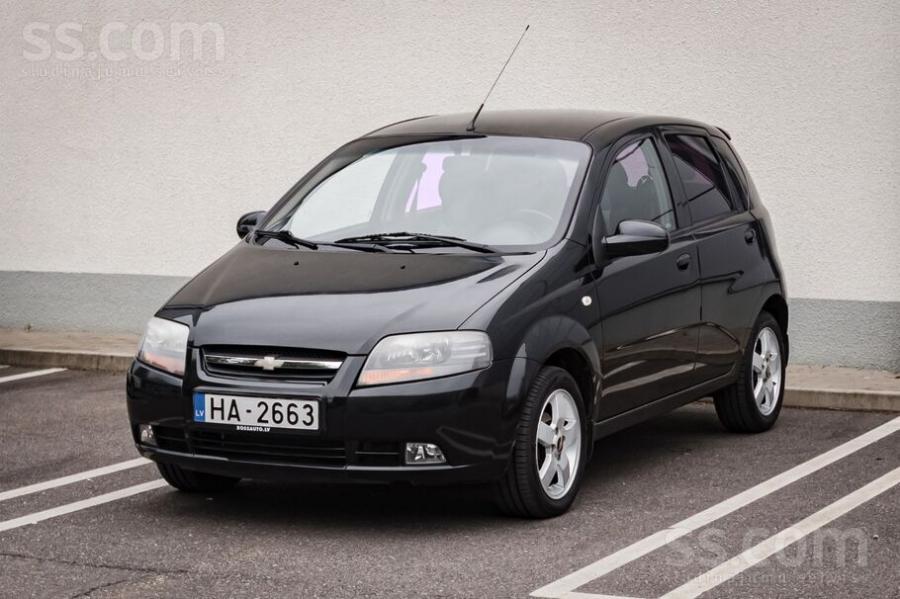 Black Chevrolet Aveo 2008 in Riga, with an engine capacity of 1.40 L and mileage of 0 thousand km for 1490 €, photo 1 on AUTOMOTO.COM.LV