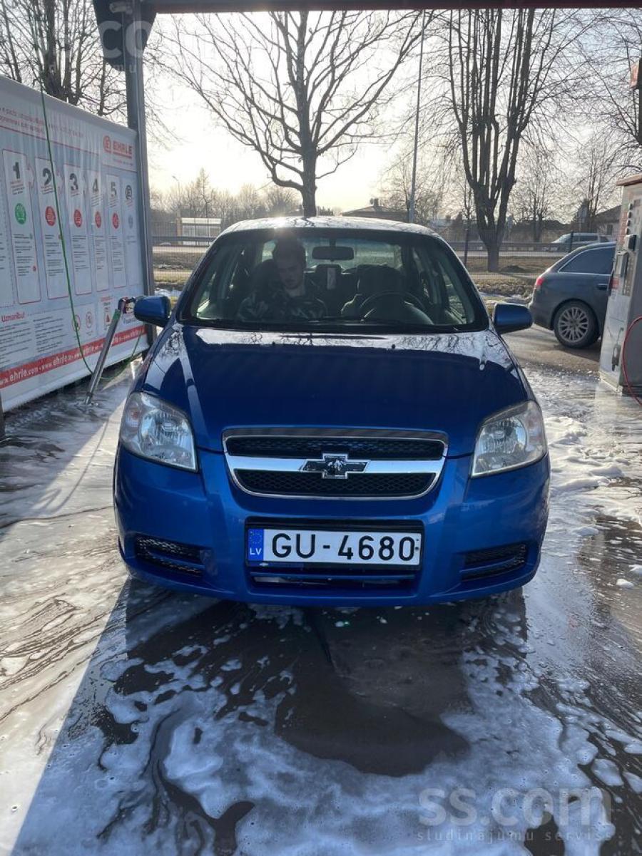 Blue Chevrolet Aveo 2007 in Ogre, with an engine capacity of 1.40 L and mileage of 218 thousand km for 500 €, photo 1 on AUTOMOTO.COM.LV