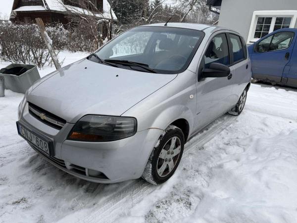 Grey Chevrolet Aveo 2007 in Vilnius, with an engine capacity of 1.15 L and mileage of 78 thousand km for 750 €, photo 1 on AUTOMOTO.COM.LV