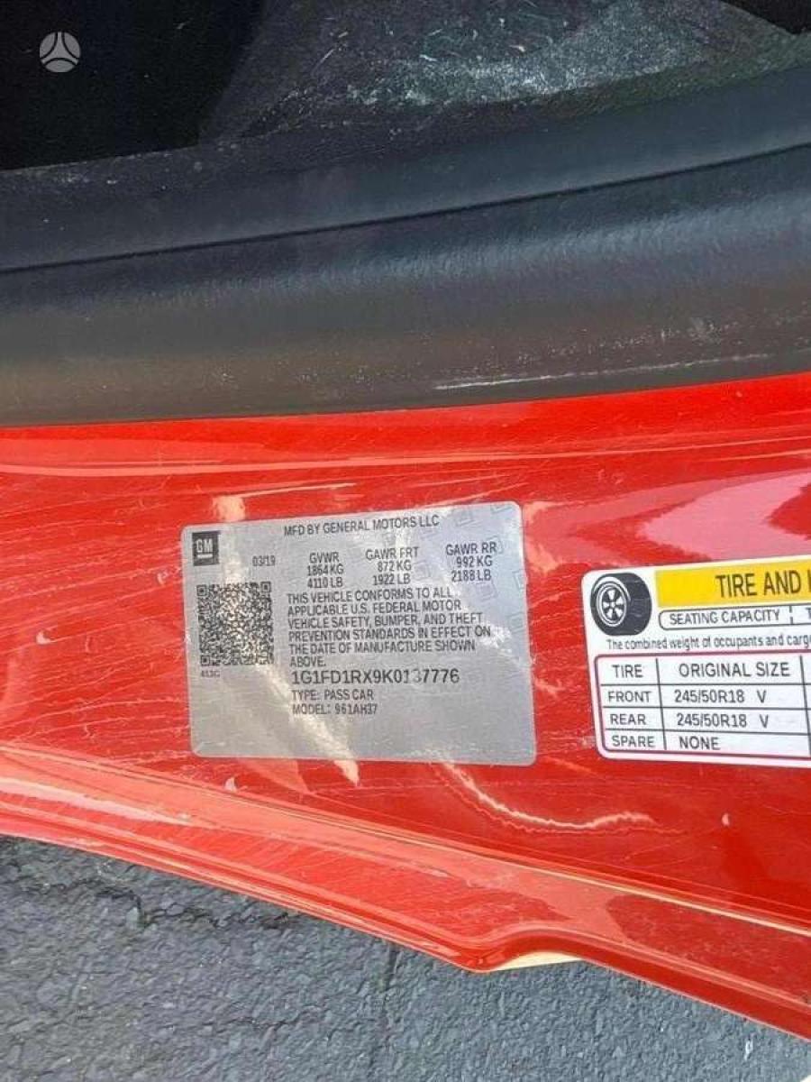 Oranžs Chevrolet Camaro 2019 Ukmergė, ar dzinēja tilpumu 2.00 L un nobraukumu 93 tūkst. km par 9490 €, foto 34 vietnē AUTOMOTO.COM.LV