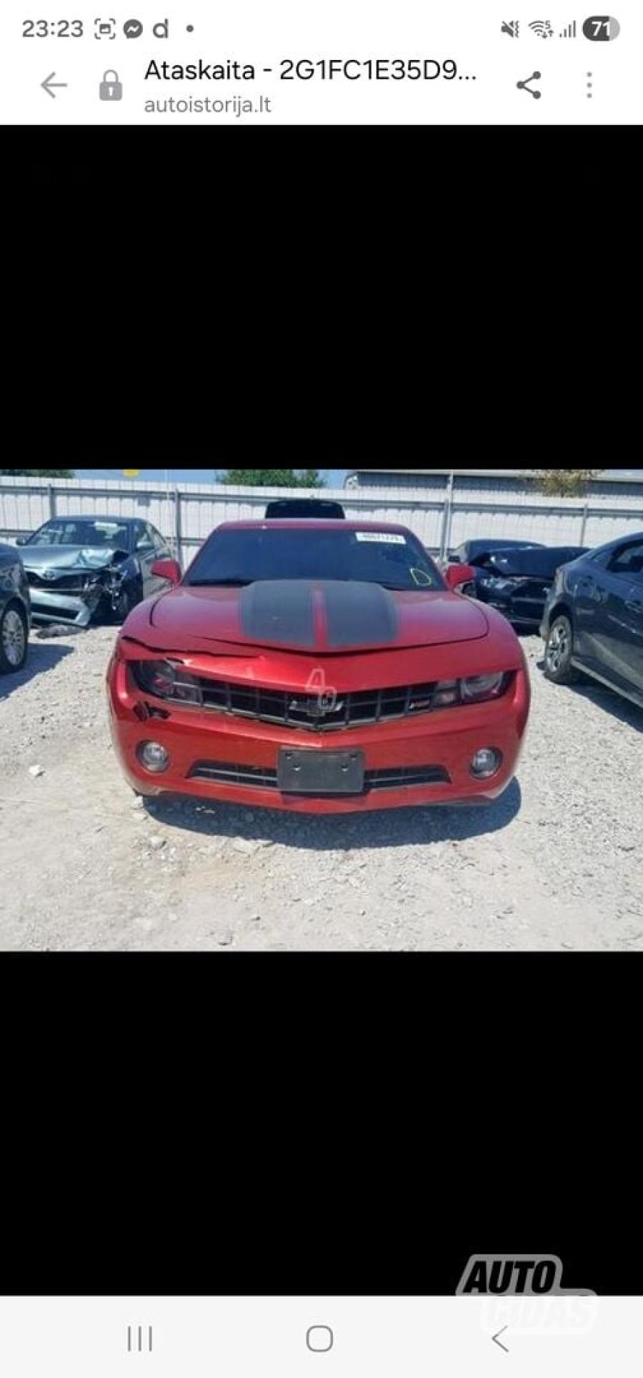 Sarkans Chevrolet Camaro 2013 Viļņa, ar dzinēja tilpumu 3.60 L un nobraukumu 186 tūkst. km par 12500 €, foto 16 vietnē AUTOMOTO.COM.LV