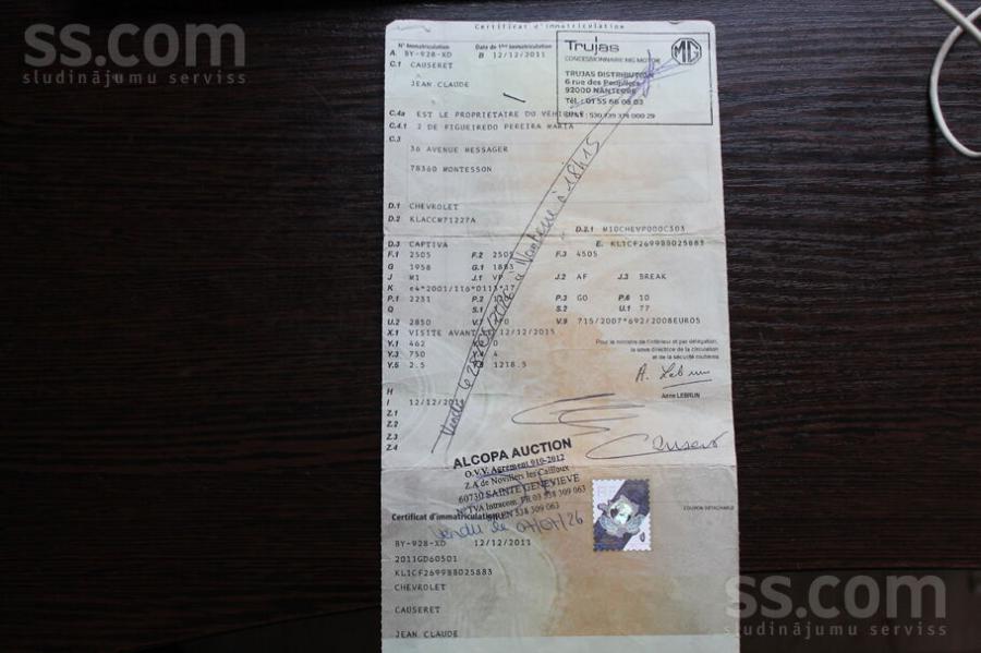 Черный Шевроле Каптива 2011 в Даугавпилс, объемом двигателя 2.20 л и пробегом 226 тыс. км за 5690 €, фото 29 на AUTOMOTO.COM.LV