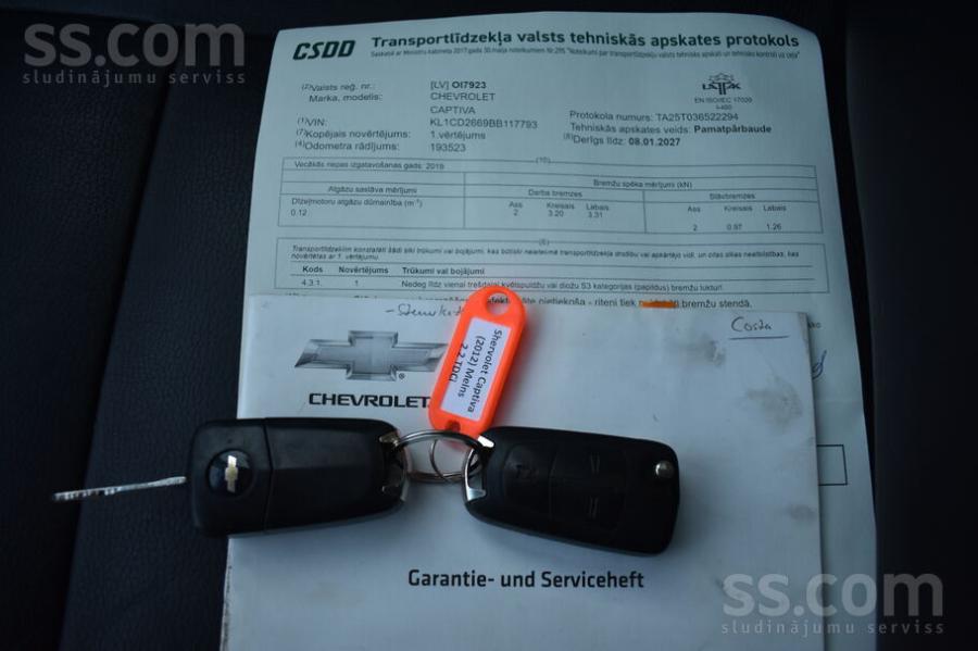 Melns Chevrolet Captiva 2012 Talsi, ar dzinēja tilpumu 2.20 L un nobraukumu 193 tūkst. km par 6500 €, foto 21 vietnē AUTOMOTO.COM.LV