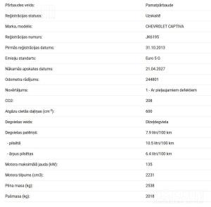 Melns Chevrolet Captiva 2013 Rīga, ar dzinēja tilpumu 2.20 L un nobraukumu 245 tūkst. km par 5300 €, foto 18 vietnē AUTOMOTO.COM.LV