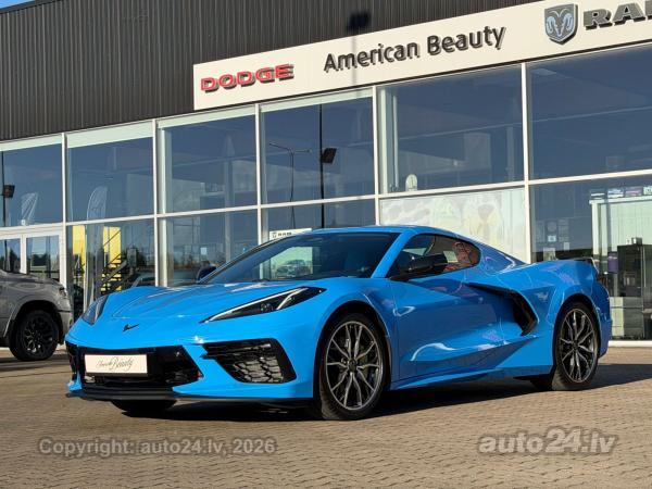Blue Chevrolet Corvette 2025 in Tallinn, with an engine capacity of 6.20 L and mileage of 0 thousand km for 113900 €, photo 1 on AUTOMOTO.COM.LV