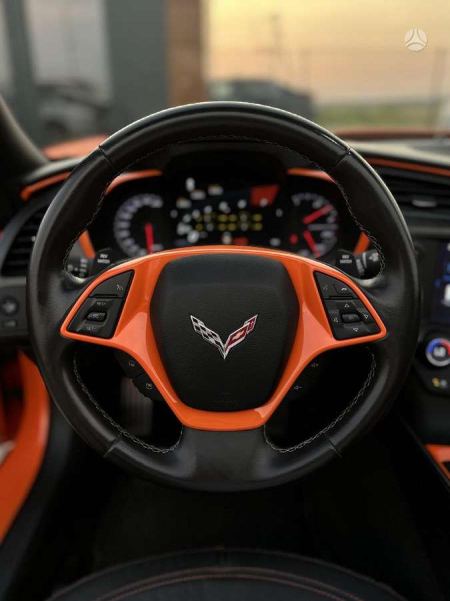 Orange Chevrolet Corvette 2015 in Kaunas, with an engine capacity of 6.16 L and mileage of 65 thousand km for 47300 €, photo 20 on AUTOMOTO.COM.LV