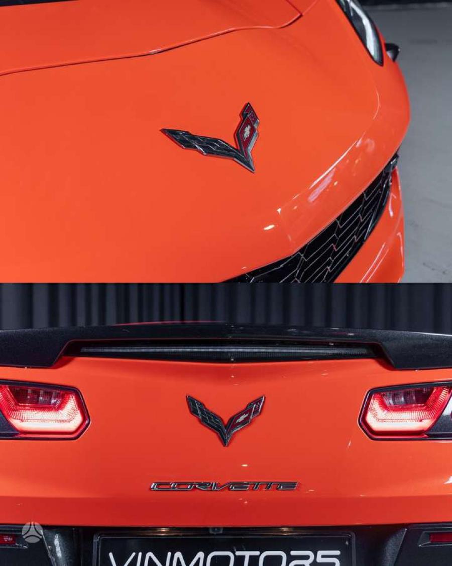 Orange Chevrolet Corvette 2019 in Vilnius, with an engine capacity of 6.20 L and mileage of 50 thousand km for 46999 €, photo 10 on AUTOMOTO.COM.LV