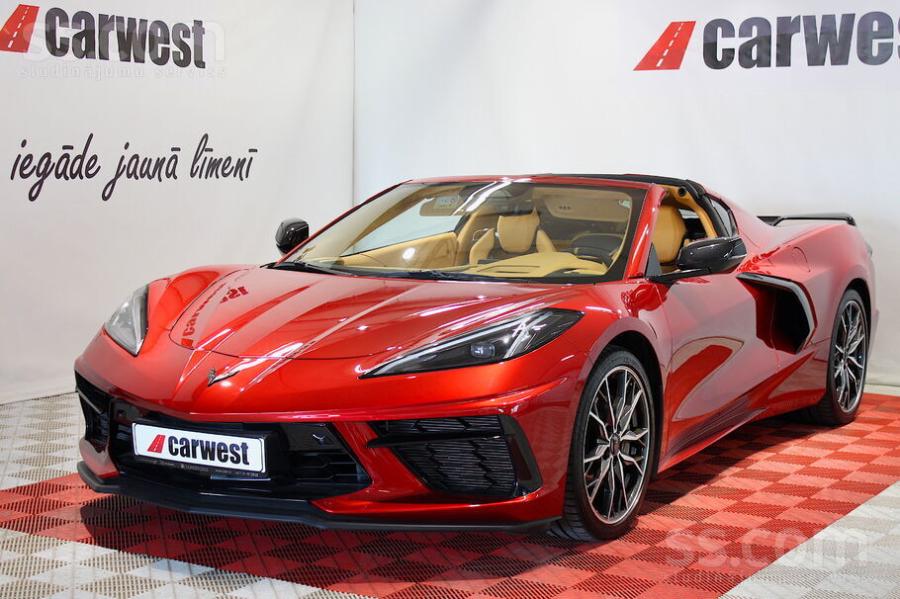 Red Chevrolet Corvette 2025 in Riga, with an engine capacity of 6.20 L and mileage of 5 thousand km for 115000 €, photo 1 on AUTOMOTO.COM.LV
