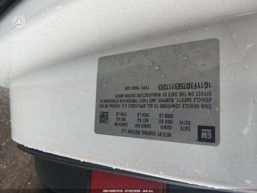 Balts Chevrolet Corvette 2014 Klaipėda, ar dzinēja tilpumu 6.20 L un nobraukumu 266 tūkst. km par 13100 €, foto 16 vietnē AUTOMOTO.COM.LV