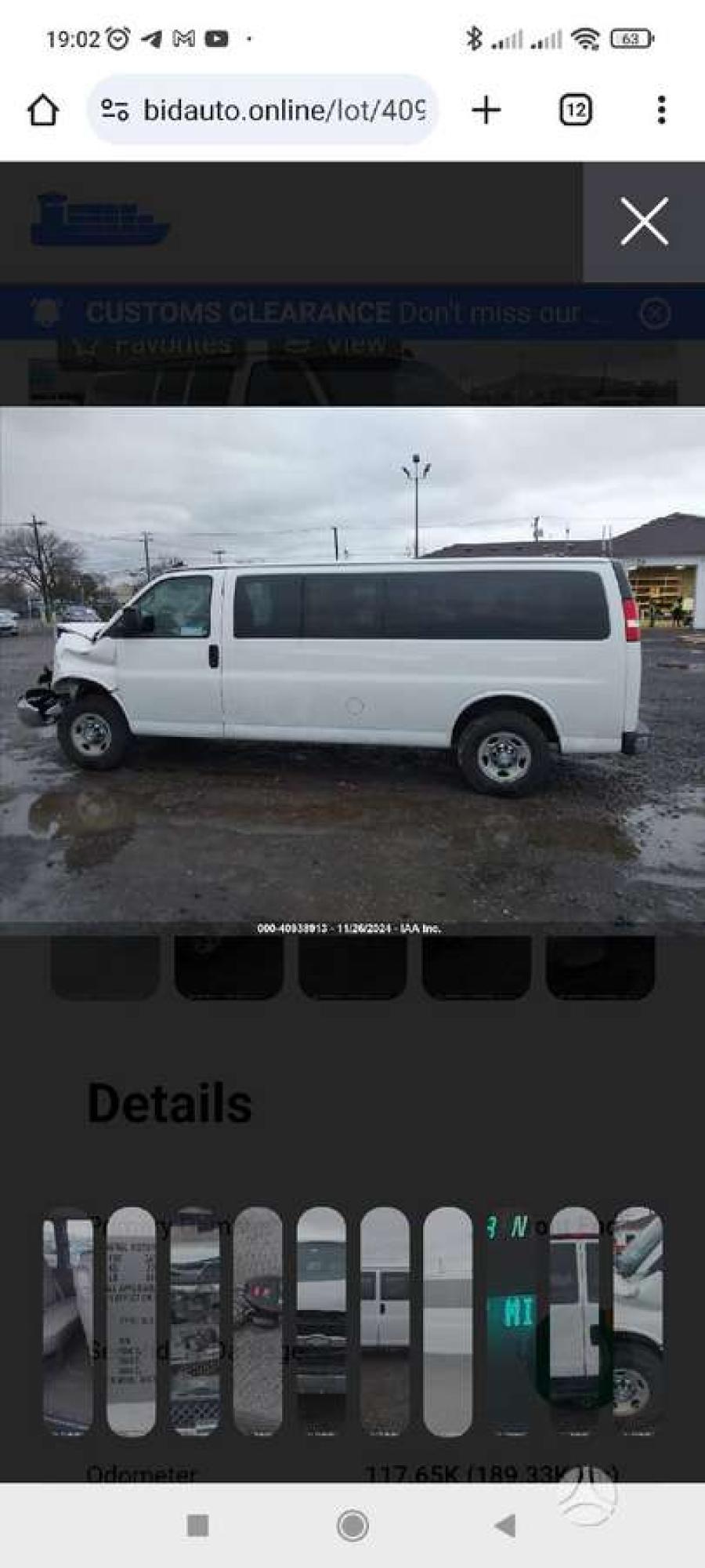 Balts Chevrolet Express 2017 Kauņa, ar dzinēja tilpumu 0.60 L un nobraukumu 170 tūkst. km par 25000 €, foto 2 vietnē AUTOMOTO.COM.LV