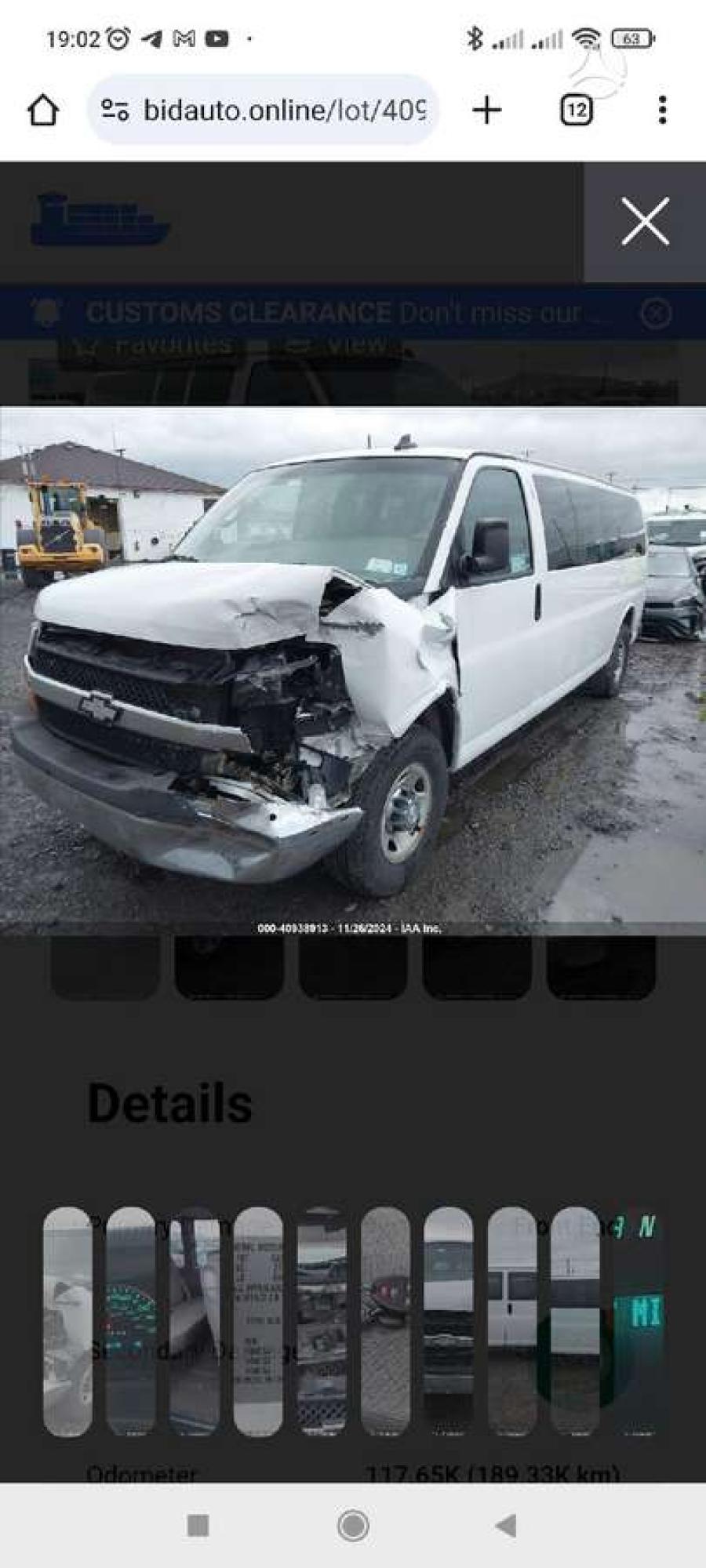 Balts Chevrolet Express 2017 Kauņa, ar dzinēja tilpumu 0.60 L un nobraukumu 170 tūkst. km par 25000 €, foto 3 vietnē AUTOMOTO.COM.LV