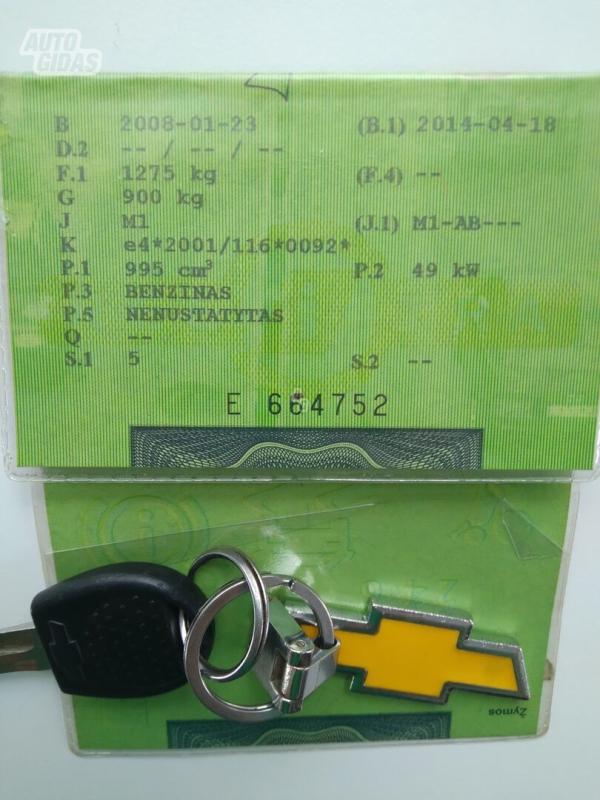 Black Chevrolet Matiz 2008 in Ukmerge, with an engine capacity of 1.00 L and mileage of 115 thousand km for 650 €, photo 6 on AUTOMOTO.COM.LV