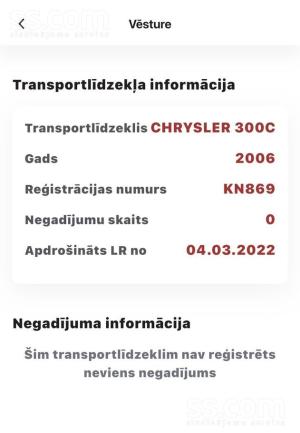 Black Chrysler 300C 2006 in Riga, with an engine capacity of 3.00 L and mileage of 292 thousand km for 3900 €, photo 30 on AUTOMOTO.COM.LV