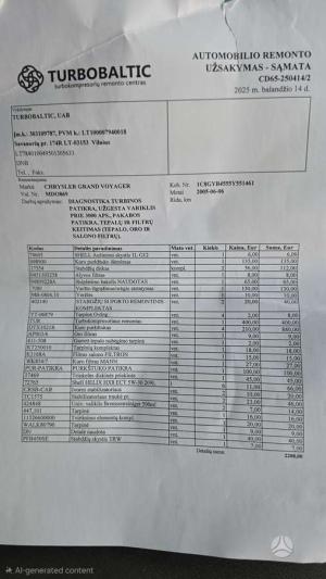 Черный Крайслер Гранд Вояджер 2005 в Вильнюс, объемом двигателя 2.78 л и пробегом 437 тыс. км за 2000 €, фото 22 на AUTOMOTO.COM.LV