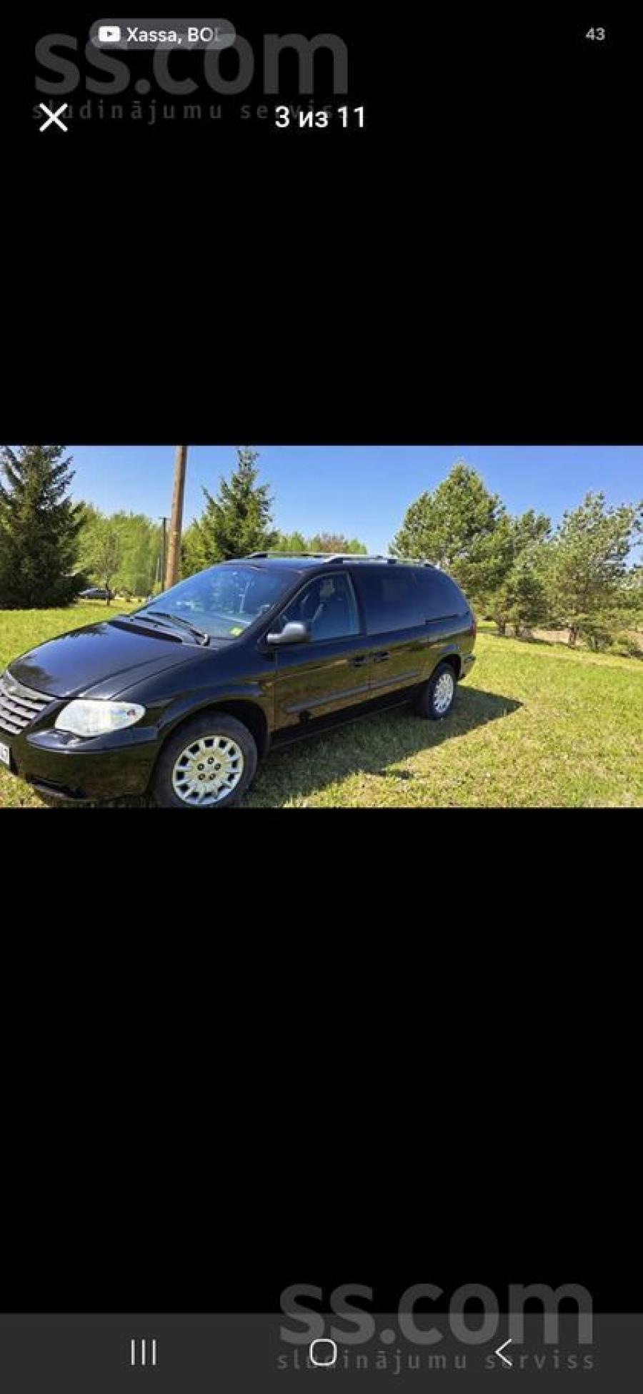 Black Chrysler Grand Voyager 2006 in Rezekne, with an engine capacity of 2.80 L and mileage of 26 thousand km for 1900 €, photo 1 on AUTOMOTO.COM.LV