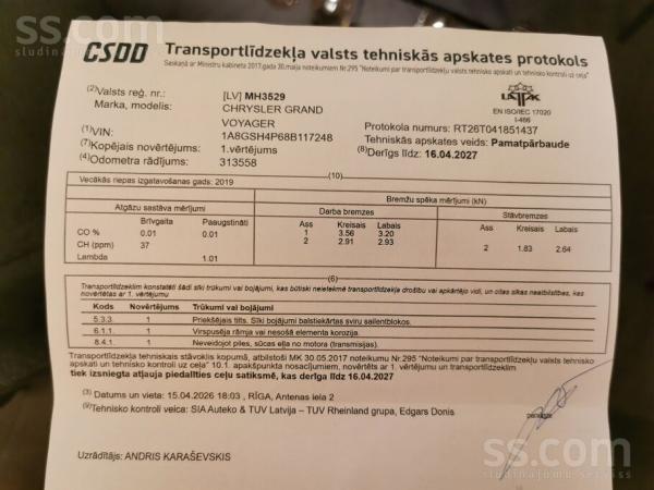 Melns Chrysler Grand Voyager 2008 Rīga, ar dzinēja tilpumu 3.80 L un nobraukumu 323 tūkst. km par 3900 €, foto 9 vietnē AUTOMOTO.COM.LV