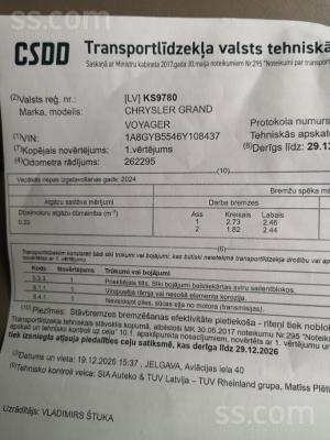 Синий Крайслер Гранд Вояджер 2006 в Елгава, объемом двигателя 2.80 л и пробегом 0 тыс. км за 2200 €, фото 25 на AUTOMOTO.COM.LV